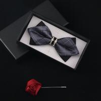 China Men's Bowtie Necktie Handkerchief Clip Set 7cm Tie Width for Weddings Special Occasions for sale