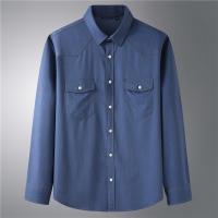 China Men's Denim Shirt 100% Cotton Casual Formal Wear S-4XL Custom Logo Custom Size for sale