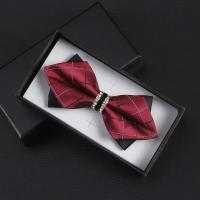 China Men's Bowtie Necktie Handkerchief Clip Set 7cm Tie Width for Weddings Special Occasions for sale