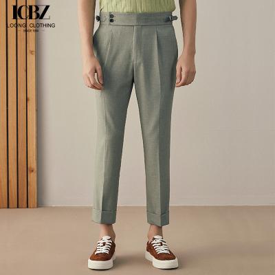 China Customizable Men's Business Suit Trousers Wool Blend Fabric Sizes S to 3XL for sale