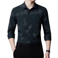 China 2022 100% cotton summer long sleeve shirt fashion solid design for men Pattern Type Solid for sale