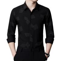 China 2022 100% cotton summer long sleeve shirt fashion solid design for men Pattern Type Solid for sale