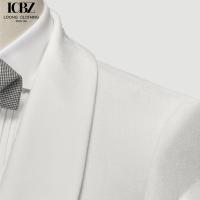 China Custom Men's Wedding Suit Groom Tuxedo with Logo Printing in Wool Blend Fabric Sizes S-3XL for sale