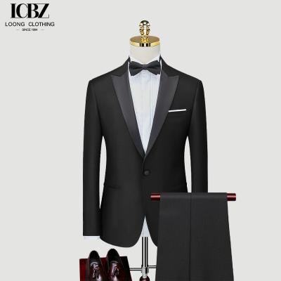 China Custom Men's Business Suit 3 Piece Set Wool Blend S M L XL 2XL 3XL Groom Tuxedo Wedding Dress for sale