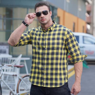 China Men's Long Sleeve Autumn Shirts Plus Size 6XL Polyester Cotton Custom Logo for sale
