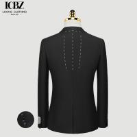 China Custom Men's Business Suit 3 Piece Set Wool Blend S M L XL 2XL 3XL Groom Tuxedo Wedding Dress for sale