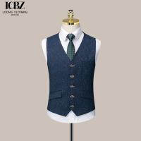 China Custom Men Slim Fit Business Suit Three Piece Tuxedo Wool Blend Fabric Sizes S to 3XL for sale
