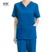China Custom Medical Scrub Uniforms Stretch Spandex Fabric Sizes S-XXL for Men Women for sale
