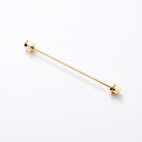 China Custom Metal Collar Pin for Luxury Men Suit Collection 7cm Width Yellow Finish for sale
