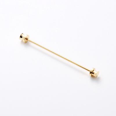 China Custom Metal Collar Pin for Luxury Men Suit Collection 7cm Width Yellow Finish for sale