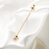 China Custom Metal Collar Pin for Luxury Men Suit Collection 7cm Width Yellow Finish for sale