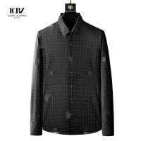 China Custom Printed Plaid Shirt for Men Polyester Cotton Casual Wear Sizes M to 5XL for sale