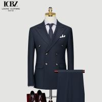 China Custom Business Suit for Men Wool Blend Fabric Sizes S to 3XL for Weddings UK for sale