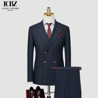 China Custom Business Suit for Men Wool Blend Fabric Sizes S to 3XL for Weddings UK for sale