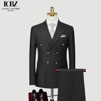 China Custom Business Suit for Men Wool Blend Fabric Sizes S to 3XL for Weddings UK for sale
