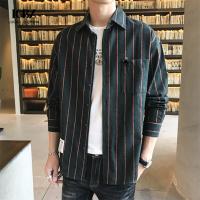 China Hong Kong Style Full Sleeve Striped Men's Shirt Polyester Spandex Cotton Blend Size up to 10XL for sale