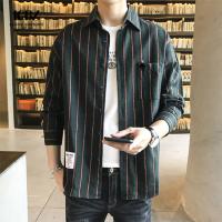 China Hong Kong Style Full Sleeve Striped Men's Shirt Polyester Spandex Cotton Blend Size up to 10XL for sale