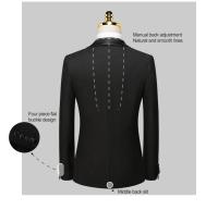 China Custom Slim Fit Business Casual Men Suit Jacket Wool Blend Fabric S-3XL Custom Logo for sale