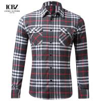 China Men's Cotton Flannelette Plaid Jacket with Double Pocket Sizes M to 4XL for sale