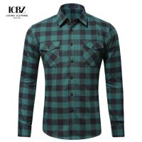 China Men's Cotton Flannelette Plaid Jacket with Double Pocket Sizes M to 4XL for sale