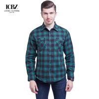 China Men's Cotton Flannelette Plaid Jacket with Double Pocket Sizes M to 4XL for sale
