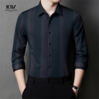 China Custom Vintage Plus Size Men's Shirt Stand Collar Long Sleeve Polyester Spandex Black XXL to 10XL for sale