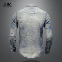 China Men's Retro Flower Shirt Casual Dress Shirt Polyester Cotton S-5XL Custom Logo for sale