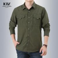 China Custom Logo Classic Check Navy 100% Cotton Men's Shirt Sizes M-4XL for sale