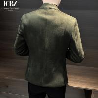 China Single Breasted Men's Leather Jacket End Splicing Design Casual Small Suit for Adults for sale