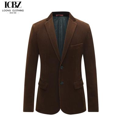 China Custom Men's Casual Business Suit Jacket Corduroy Wool Blend Sizes S-3XL for sale
