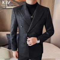 China Custom Men Suede Suit Jacket Business Casual Slim Fit Blazer S-3XL Wool Blend Fabric for sale