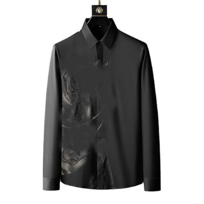 China Custom Men's Cotton Fitted Long Sleeve Shirt with Digital Print Horse Design Sizes M-5XL for sale