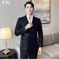 China Custom Logo Men's Leather Suit Jacket Peaked Style Sizes S to 3XL for Casual Formal Wear for sale