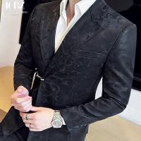 China Custom Logo Men's Leather Suit Jacket Peaked Style Sizes S to 3XL for Casual Formal Wear for sale