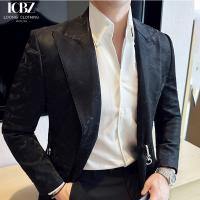 China Custom Logo Men's Leather Suit Jacket Peaked Style Sizes S to 3XL for Casual Formal Wear for sale