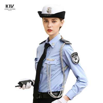 China Custom Security Guard Workwear Uniform Shirts Polyester Cotton Sizes S to 3XL for sale