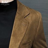 China Customized Deerskin Single-Breasted Two Button Suit Blazer for Men's Business Attire for sale