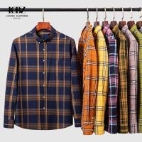China Men's Cotton Plaid Button Collar Shirt Versatile Cardigan Top Sizes Up to 10XL for sale