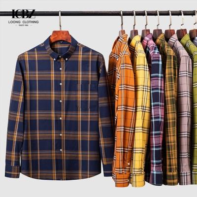 China Men's Cotton Plaid Button Collar Shirt Versatile Cardigan Top Sizes Up to 10XL for sale
