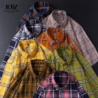 China Men's Cotton Plaid Button Collar Shirt Versatile Cardigan Top Sizes Up to 10XL for sale