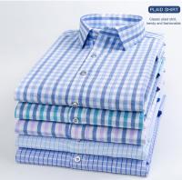 China Custom Logo Slim Fit Men's Dress Shirt 100% Cotton Plaid Long Sleeve Sizes S-10XL for sale