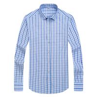 China Custom Logo Slim Fit Men's Dress Shirt 100% Cotton Plaid Long Sleeve Sizes S-10XL for sale