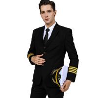 China 100% Cotton Custom Airline Pilot Uniform Captain Work Clothes Uniform Customer Logo for sale