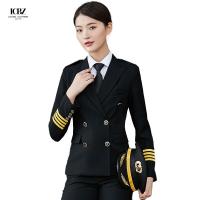 China Custom Airline Pilot Shirt Stewardess Uniform Polyester Cotton Blend S-3XL Logo Accepted for sale