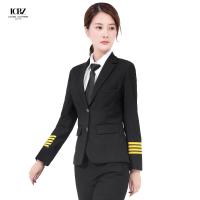 China Custom Airline Pilot Shirt Stewardess Uniform Polyester Cotton Blend S-3XL Logo Accepted for sale