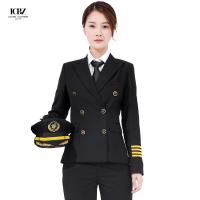 China Custom Airline Pilot Shirt Stewardess Uniform Polyester Cotton Blend S-3XL Logo Accepted for sale