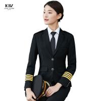China Custom Airline Pilot Shirt Stewardess Uniform Polyester Cotton Blend S-3XL Logo Accepted for sale