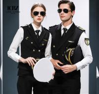 China Customized Airline Flight Attendant Long Sleeve Shirt Polyester Cotton Sizes S to 3XL for sale