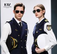 China Customized Airline Flight Attendant Long Sleeve Shirt Polyester Cotton Sizes S to 3XL for sale