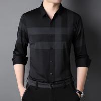 China Striped Polyester Cotton Slim Fit Long Sleeve Shirt for Men Sizes S to XXL for sale